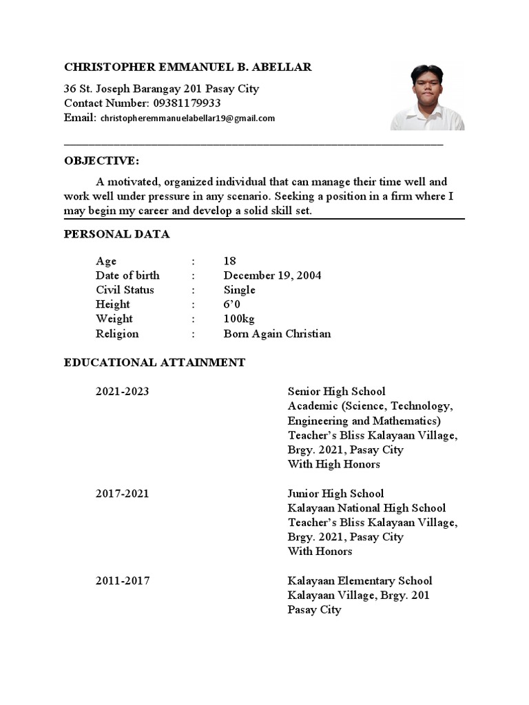 Resume Ni Abellar | PDF