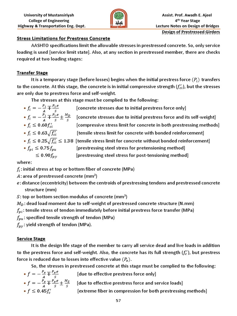 Design Of Prestressed Concrete Beams Pdf Prestressed Concrete