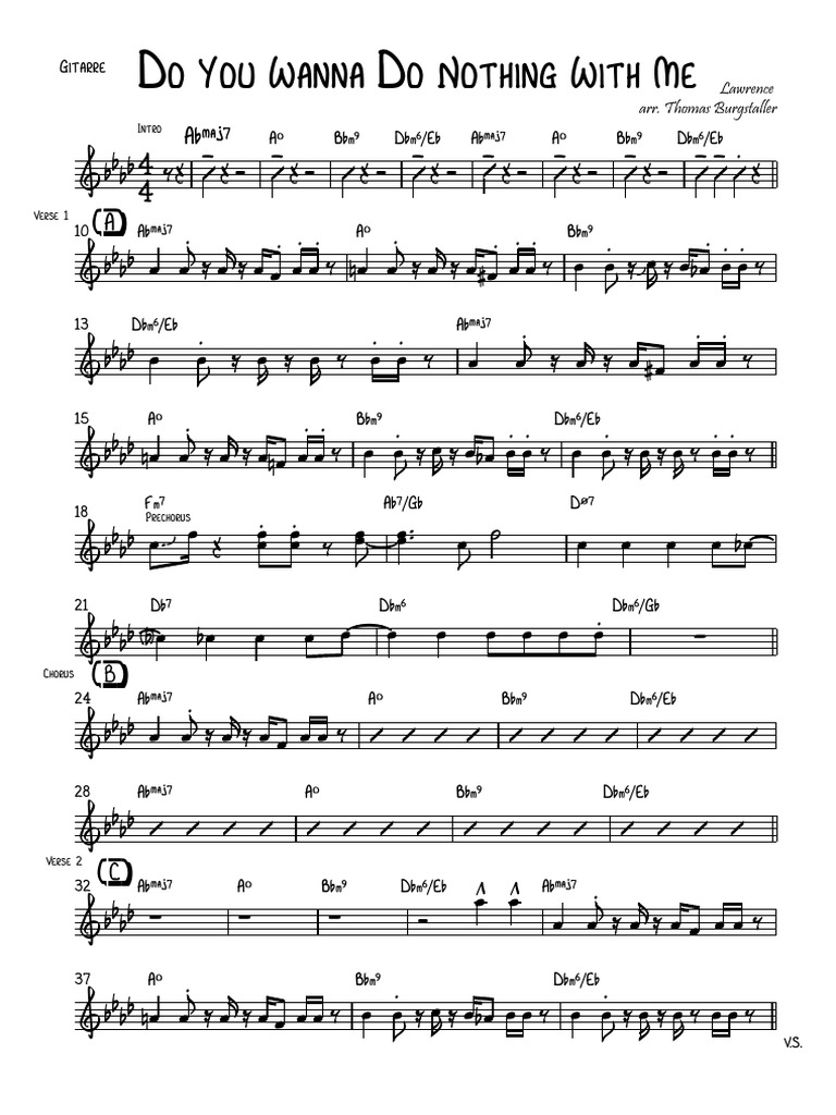 Do You Wanna Do Nothing With Me: Gitarre | PDF