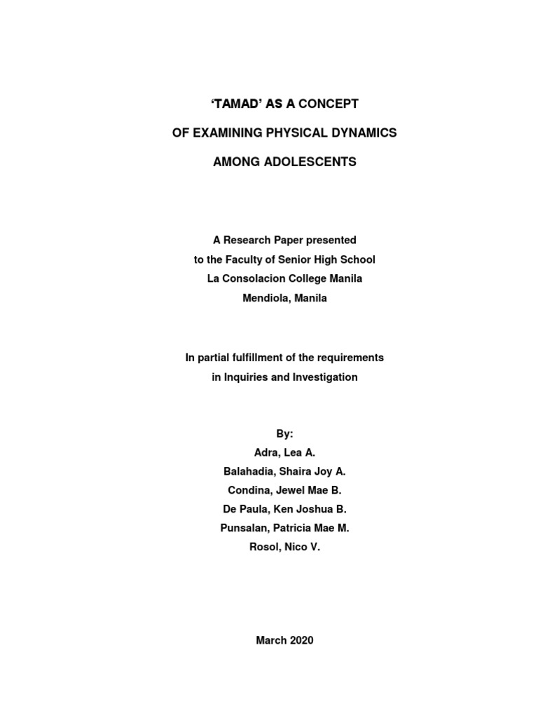 Physical Dynamics Final 2 | PDF | Adolescence | Attitude (Psychology)