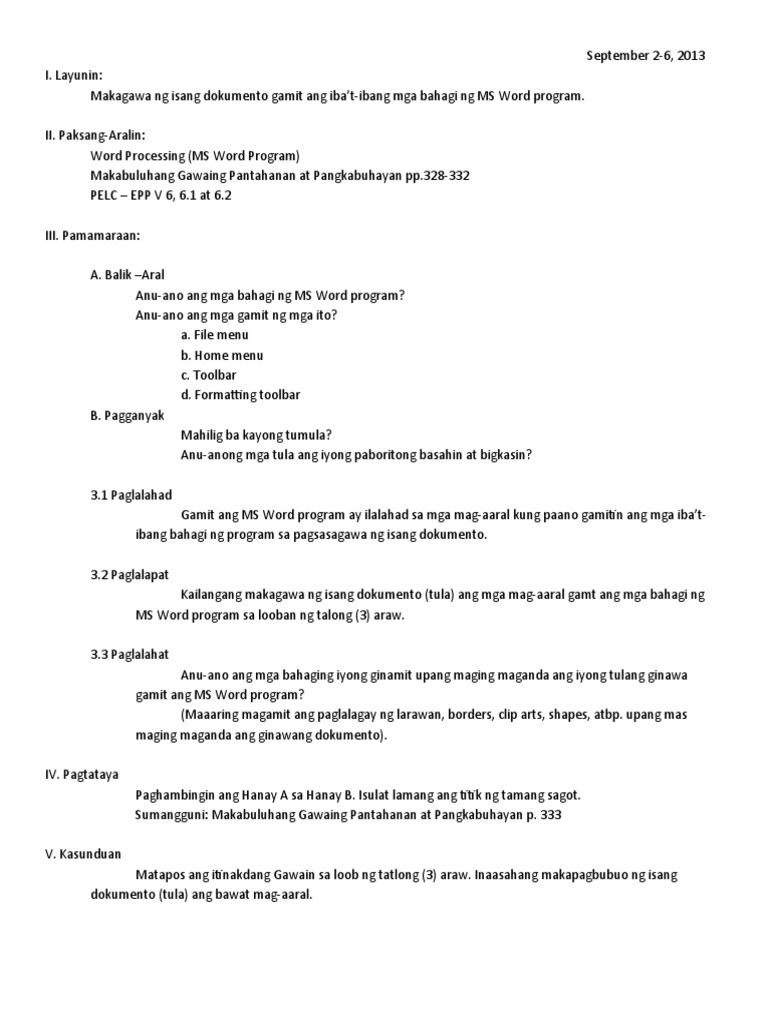 Epp Lesson Plan | PDF