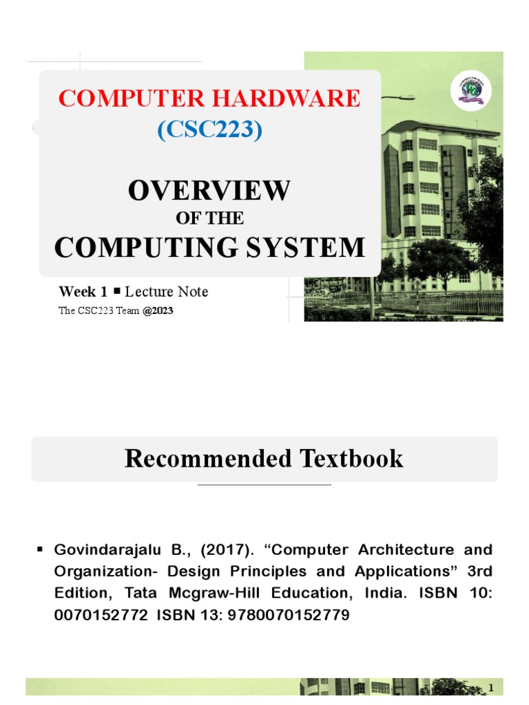 (Week 1) Overview of The Computer System - Software, Hardware ...