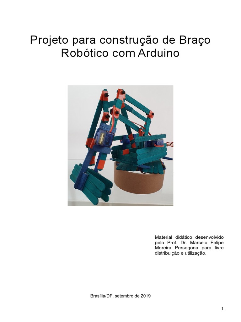Construção Braço Robótico Arduino | PDF | Arduino