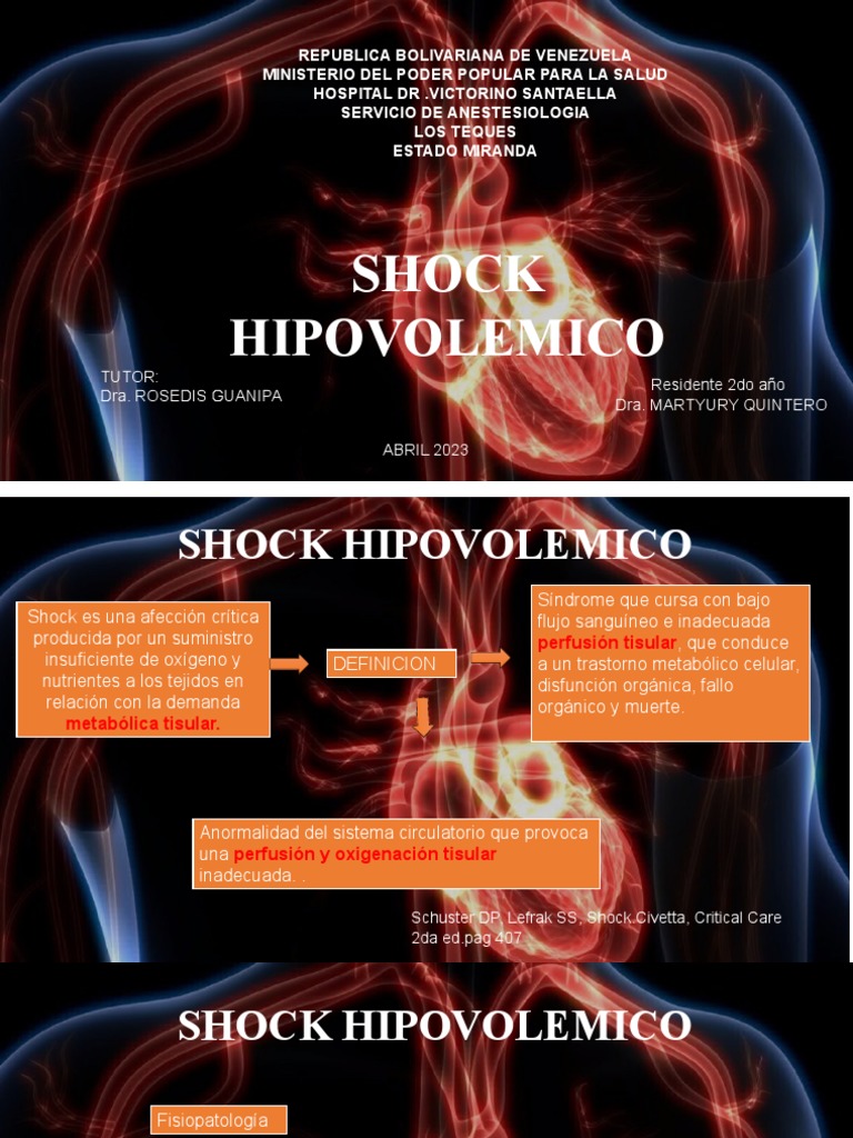 Shock Hipovolémico | PDF | Choque (circulatorio) | Enfermedades y ...