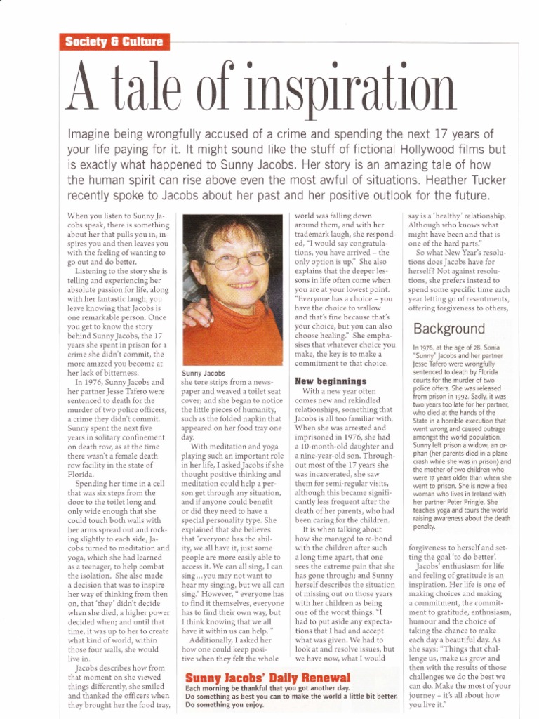Sunny Jacobs' Inspiring Journey | PDF | Prison | Punishments