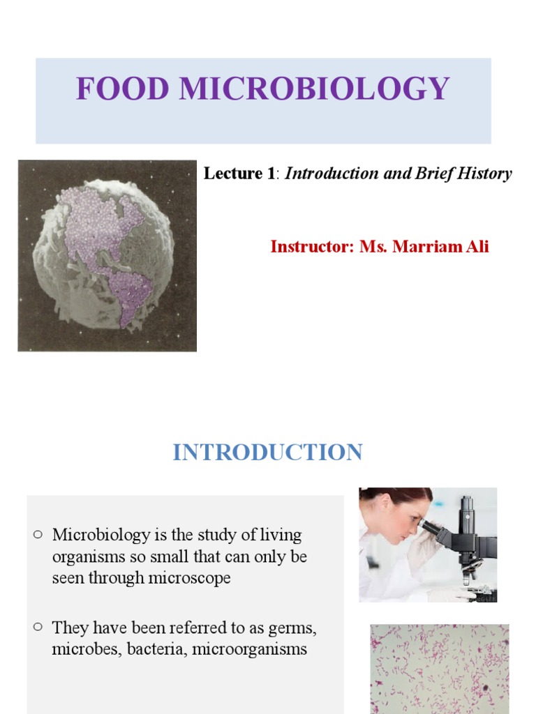 Food Microbiology: Lecture 1: Introduction and Brief History | PDF ...