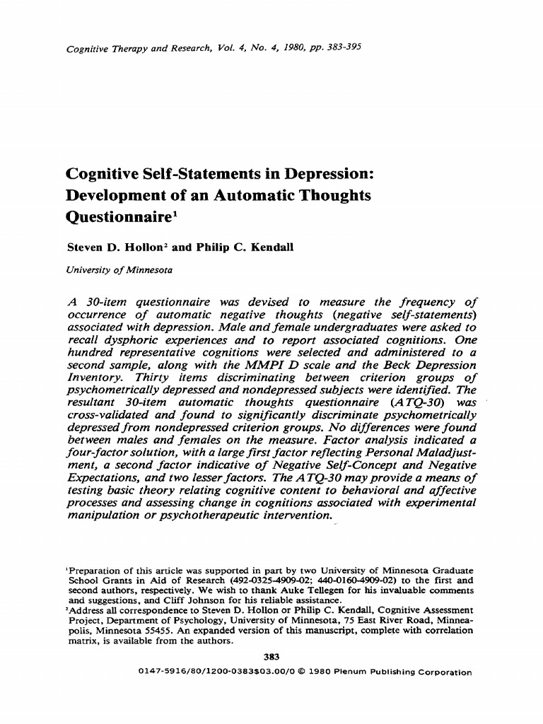 1980-Hollon&Kendall Cognitive Self-Statements in Depression- Development of an Automatic ...