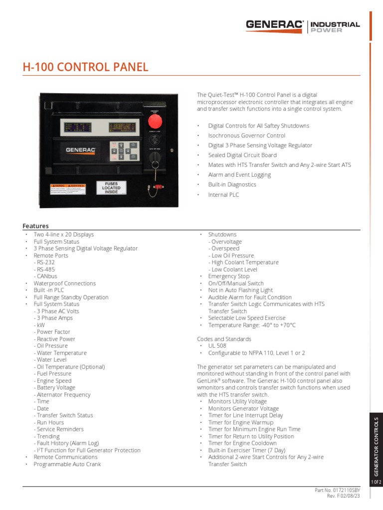 H-100 Control Panel | PDF | Programmable Logic Controller | Switch