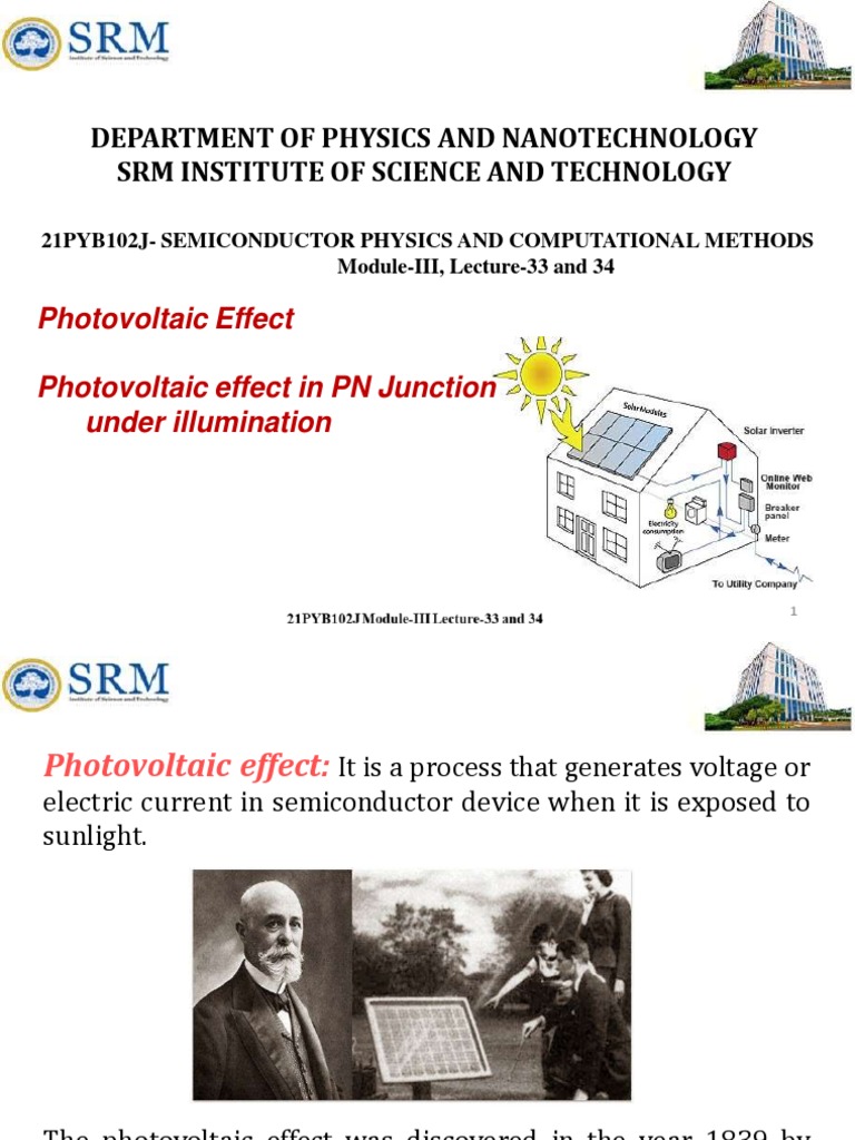 Photovoltaic Effect | PDF | P–N Junction | Solar Cell