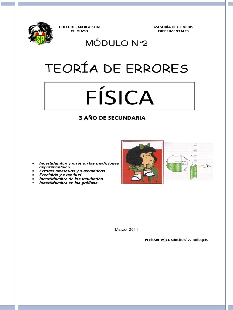 Teoría de Errores: Física | PDF | Exactitud y precisión | Medición