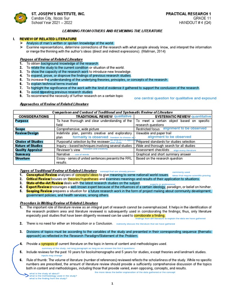 PR1 Handout 4 | PDF | Citation | Methodology