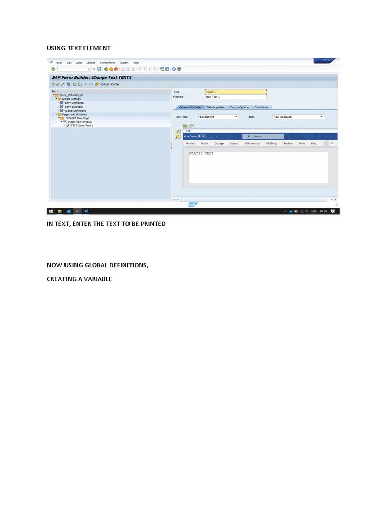 Smartforms 002 Using Text Element | PDF