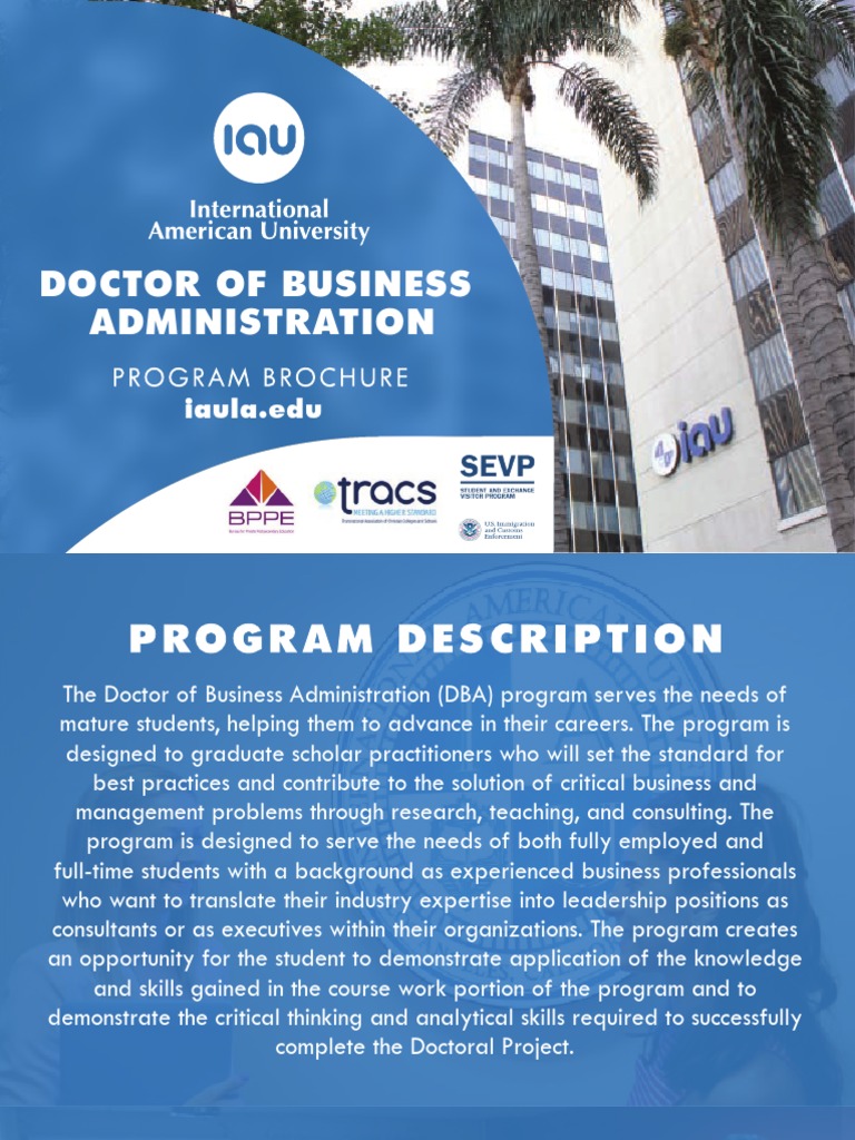 Iau Program - Brochure Dba | PDF