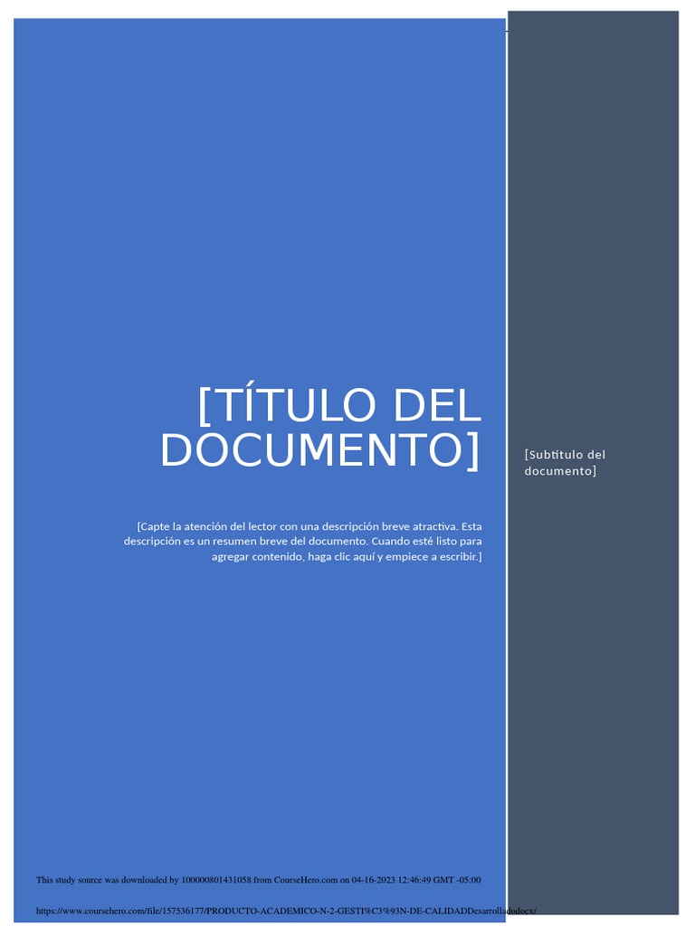 Producto Academico N 2 Gesti N de Calidad Desarrollado | PDF | Procesos de negocio
