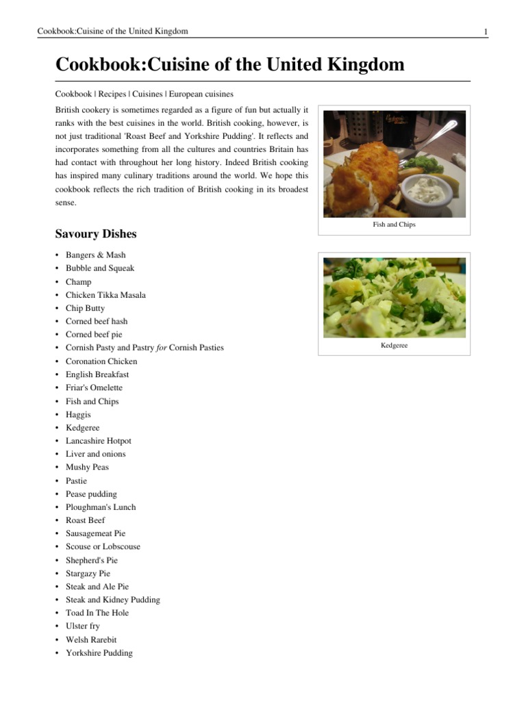 Cookbook - Cuisine of The United Kingdom | PDF | British Cuisine | Pudding