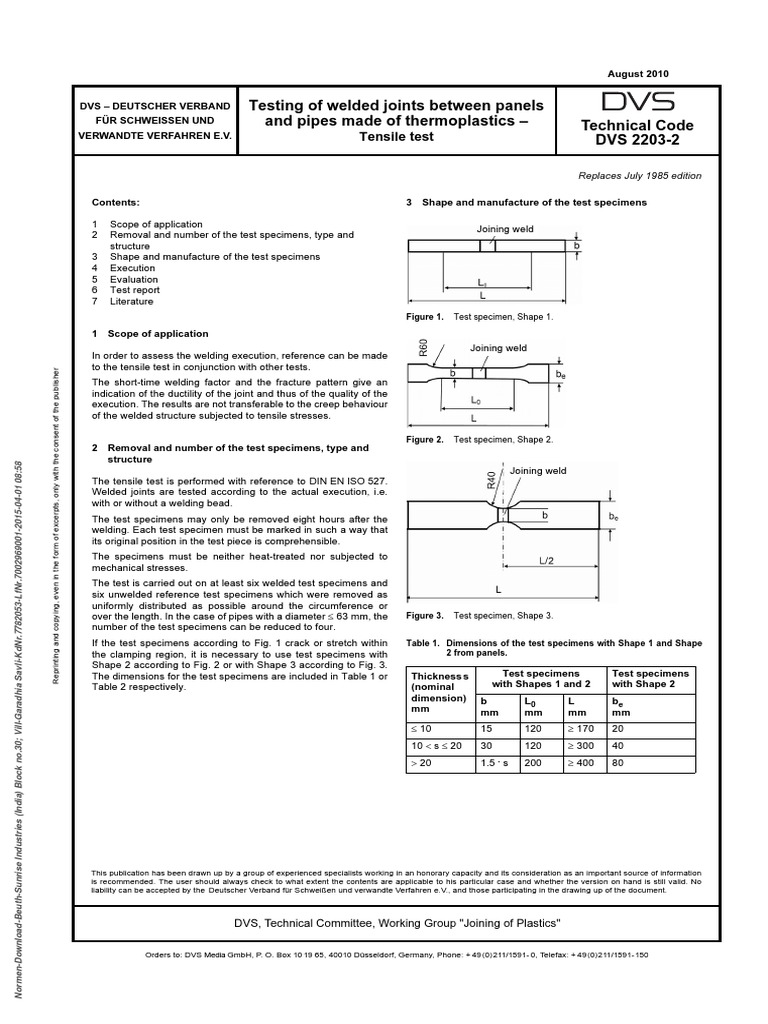 DVS 2203-2 | PDF | Fracture | Welding
