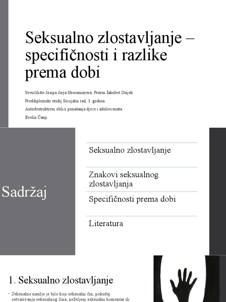 Seksualno zlostavljanje – specifičnosti i razlike prema dobi | PDF