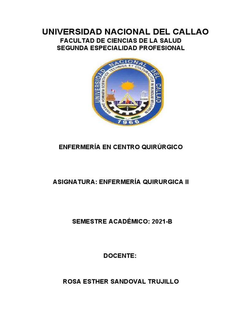 Silabo de Enfermeria Quirurgica Ii Centro Quirúrgico Semestre 2021-B ... Silabo de Enfermeria Quirurgica Ii Centro Quirúrgico Semestre 2021-B ...