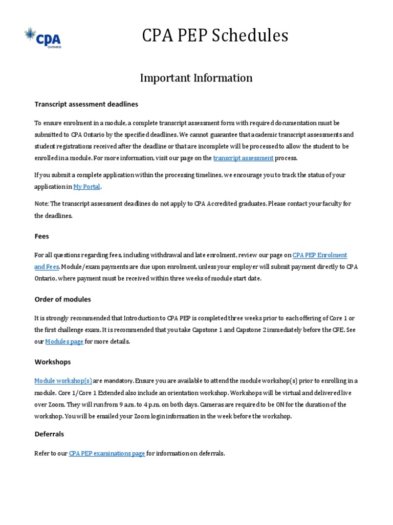 Cpa Pep Schedules | PDF | Certified Public Accountant