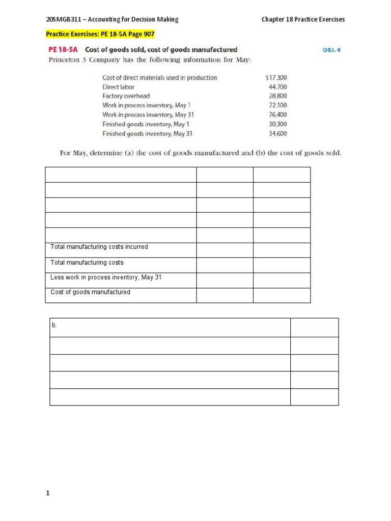 Chapter 18 Practice Exercises | PDF | Cost | Inventory