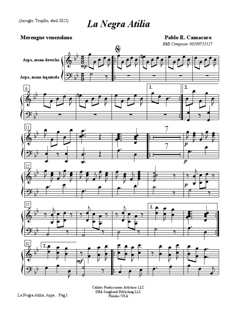 La Negra Atilia-Pall, Arpa | PDF