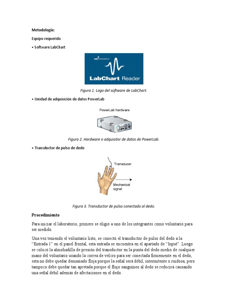 Equipo Requerido - Software Labchart: Metodología | PDF | Programa de ...