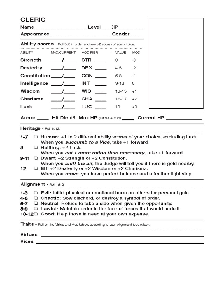 FotF Playbook Cleric | PDF