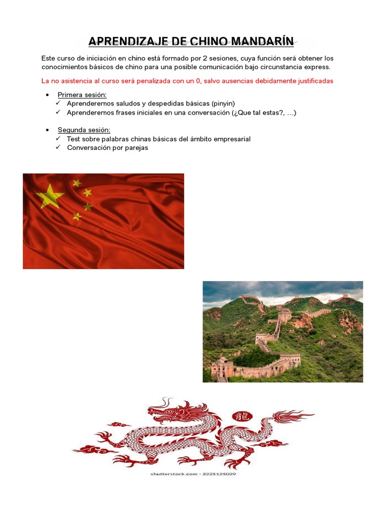 Curso Básico de Chino Mandarín | PDF | Idiomas del sudeste asiático ...