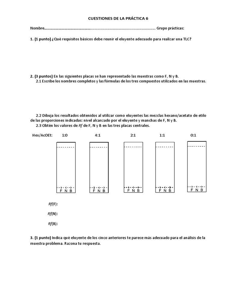 Cuestiones p6 | PDF | Química | Ciencias fisicas