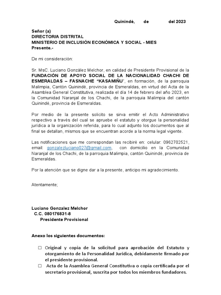 Solicitud de Aprobacion | PDF