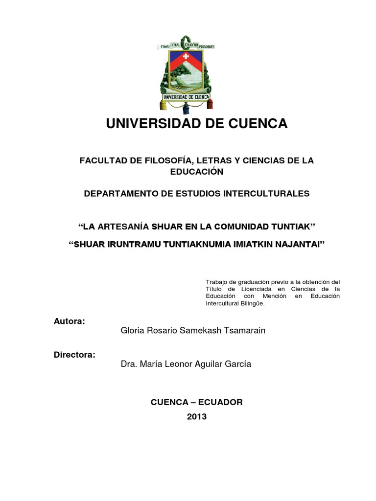 Universidad de Cuenca: Facultad de Filosofía, Letras Y Ciencias de La ...
