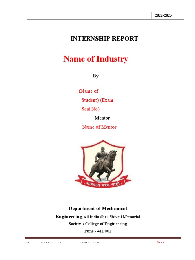 Internship Report Format | PDF | Engineering | Career And Technical ...