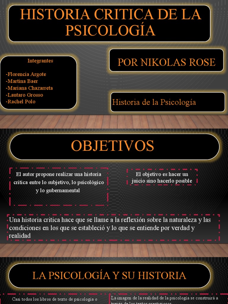 Historia Critica de La Psicología: Por Nikolas Rose | PDF | Sicología ...