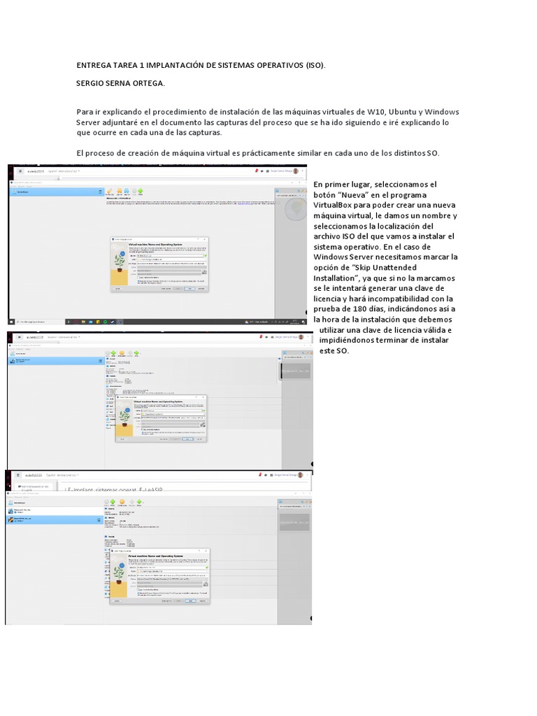 Entrega Tarea 1 para Implantación de Sistemas Operativos | PDF | Windows 10 | Ingeniería Informática