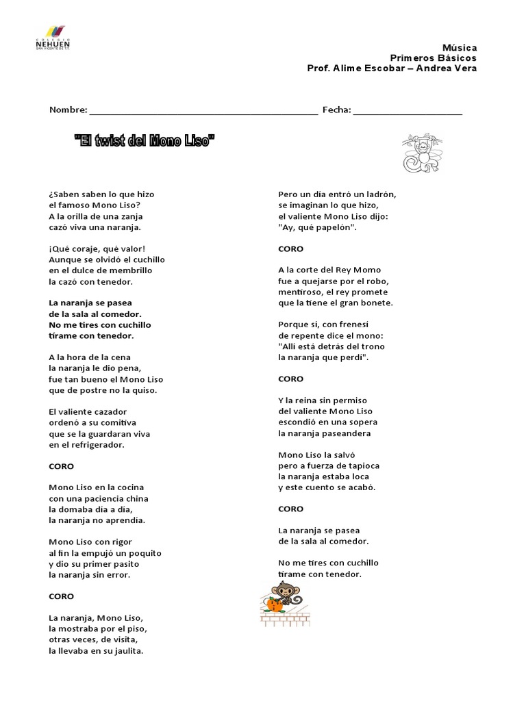 Actividades del Mono Liso y la Naranja | PDF