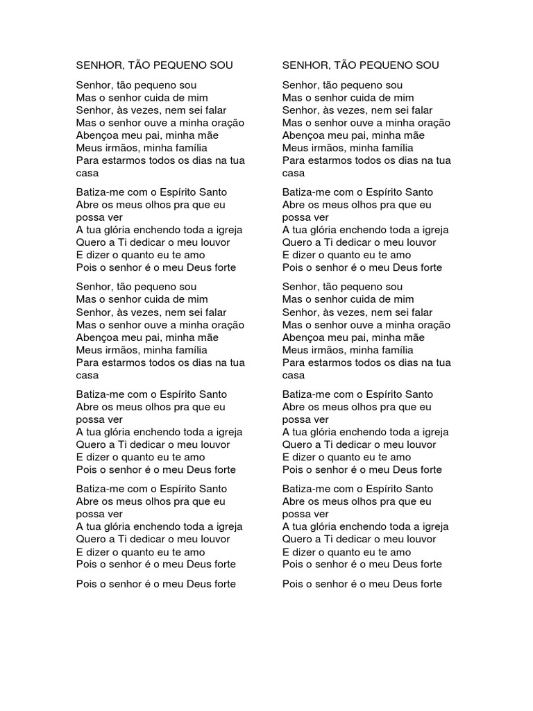 Louvor crianças | PDF | Oração | Deus