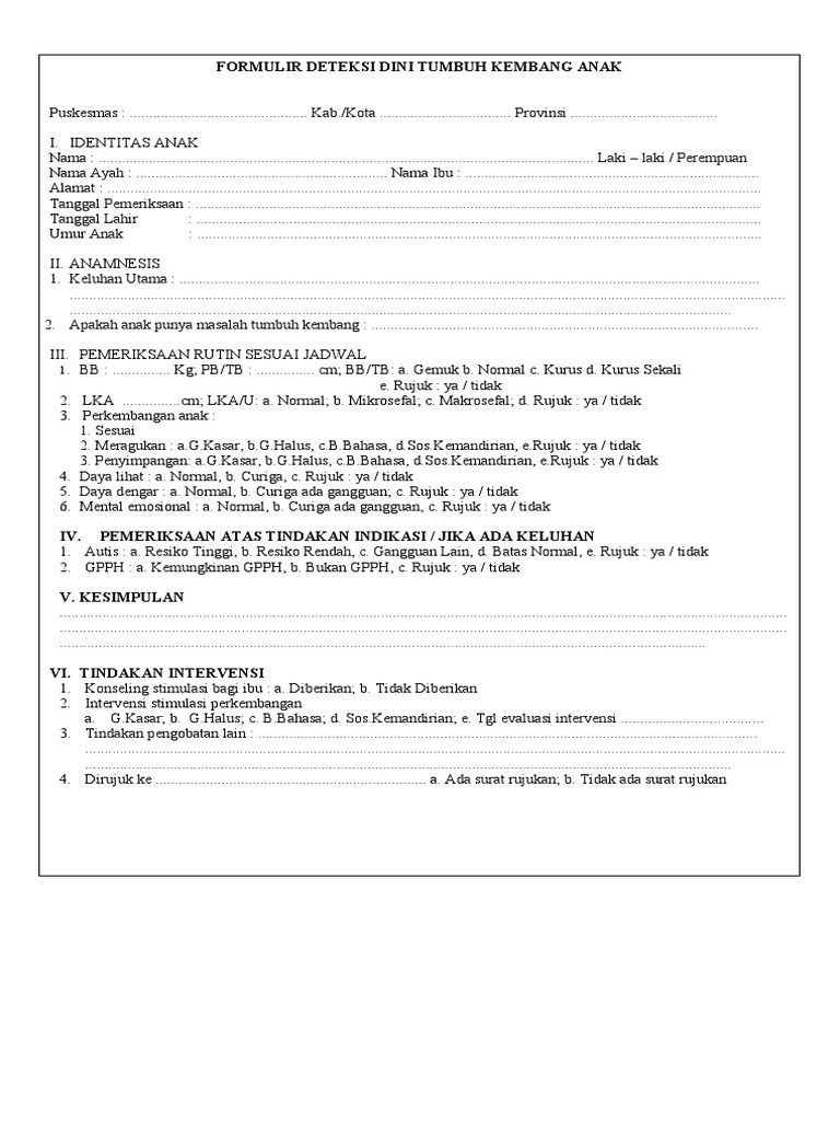 Instrumen DDST Dan KPSP | PDF