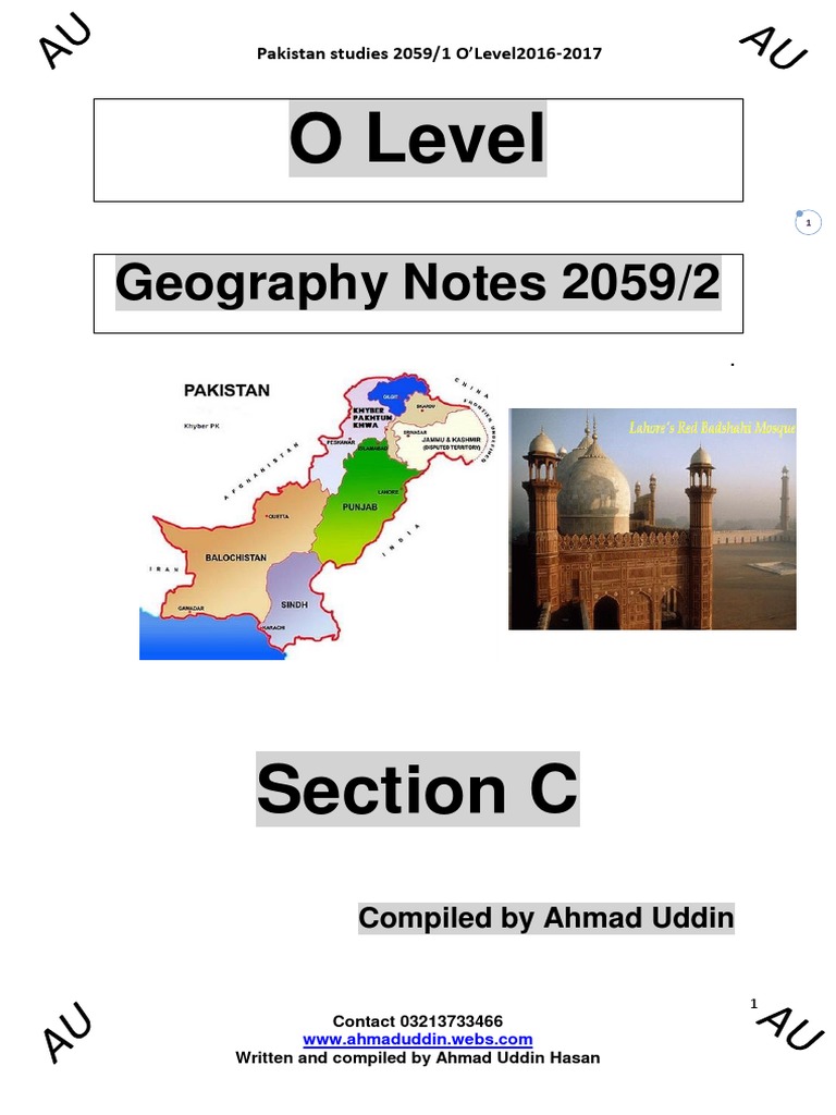 Geography Notes 2059/2: O Level O Level | PDF | Agriculture | Livestock