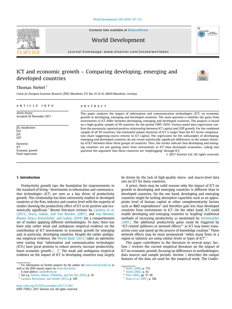 ICT and Economic Growth | PDF | Finance & Money Management | Social Science