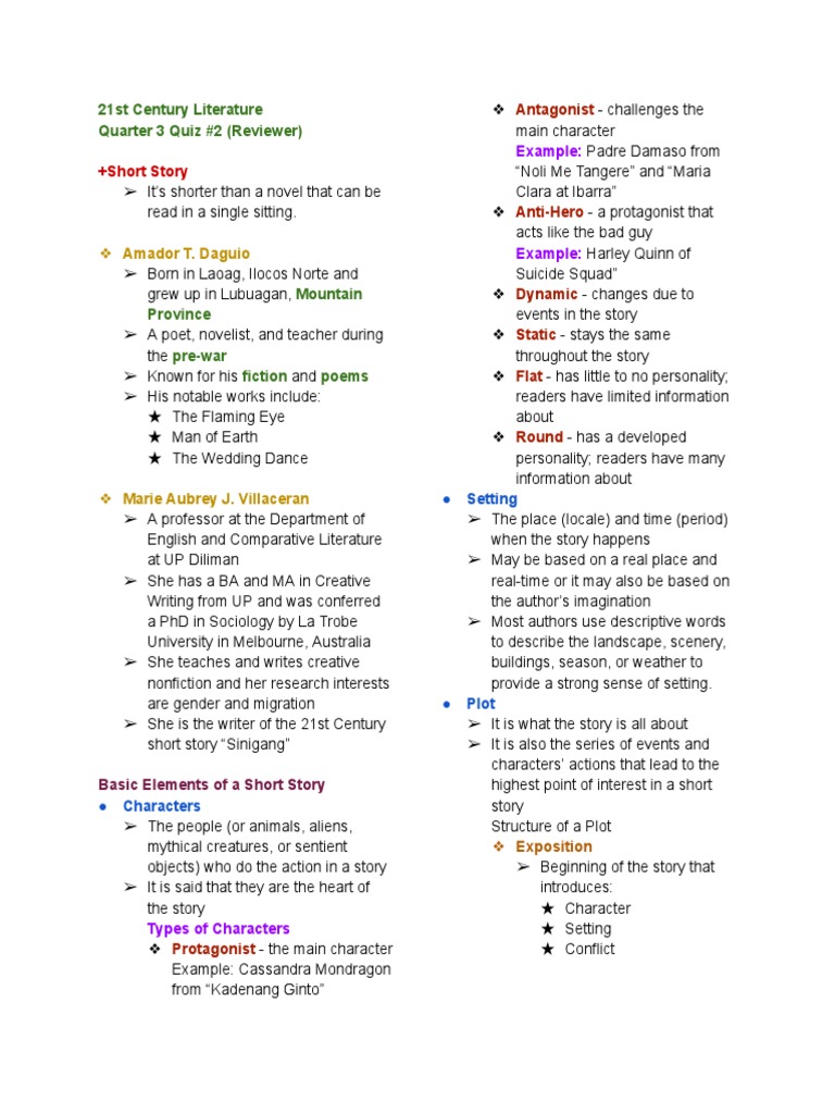 Elements of 21st Century Short Stories | PDF | Narration | Plot (Narrative)