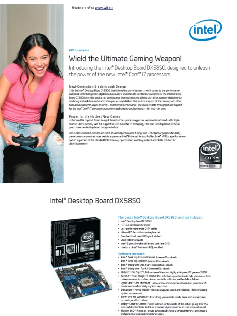 Intel® Desktop Board DX58SO Product Brief | PDF | Intel | Antivirus ...