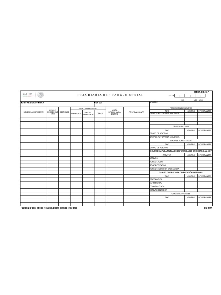Daily Social Work Report Template with Sections for Client Support ...