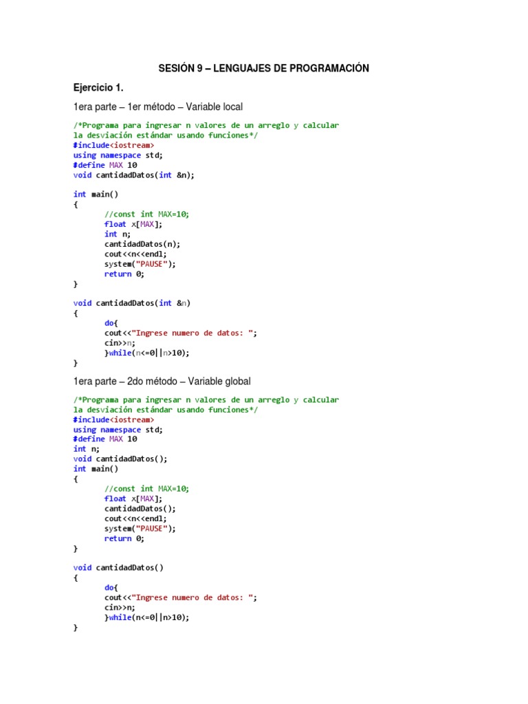 Sesión 9 - LP | PDF | Programación de computadoras | Ingeniería de software