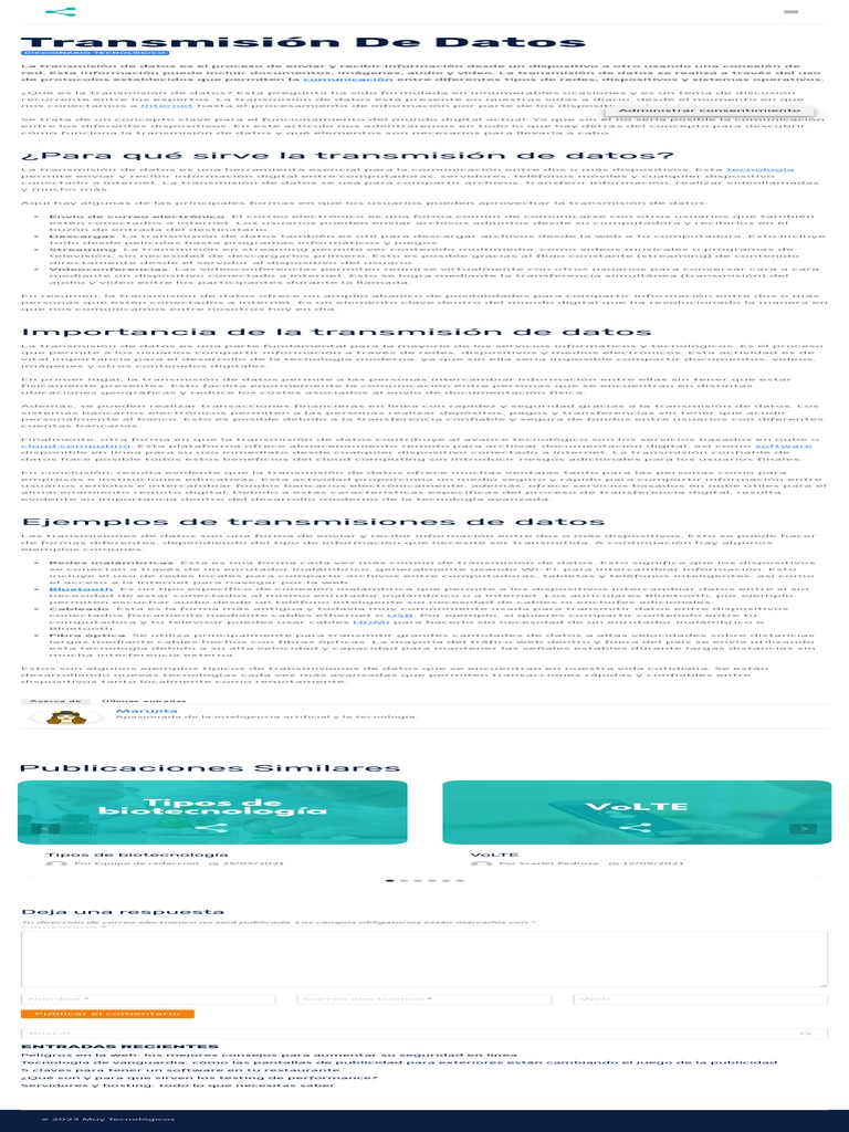 Transmisión de Datos - Qué Es, Definición y Concepto - Muy Tecnológicos ...