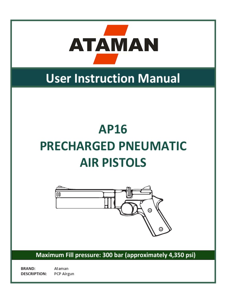 User Instruction Manual: AP16 Precharged Pneumatic Air Pistols | PDF ...