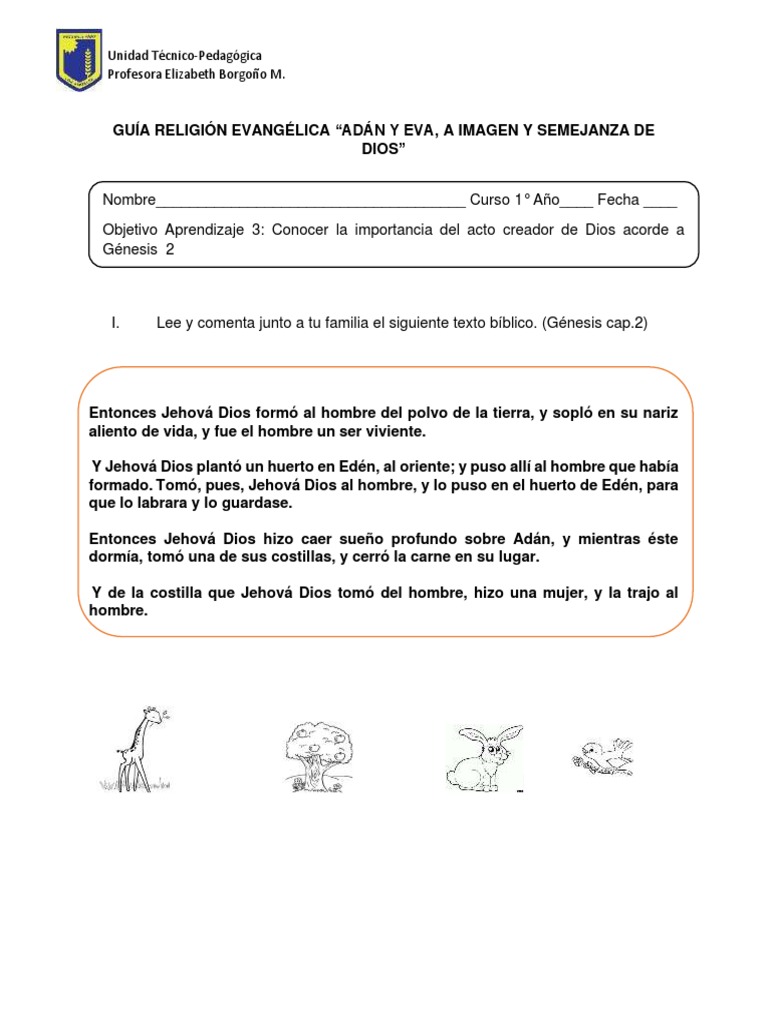 Guía de Religión: Adán y Eva en Génesis | PDF | Religión y espiritualidad