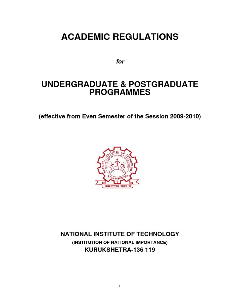 Academic Regulations | Download Free PDF | Thesis | University And ...