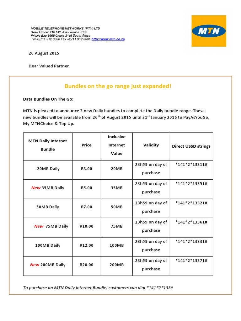 Channel Note - Introduction of 3 NEW Daily Bundles - 26082015 | PDF ...