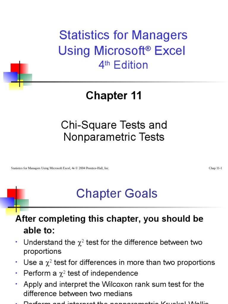 Chap11 - Chi-Square Tests and Nonparametric Tests | PDF | Chi Squared ...