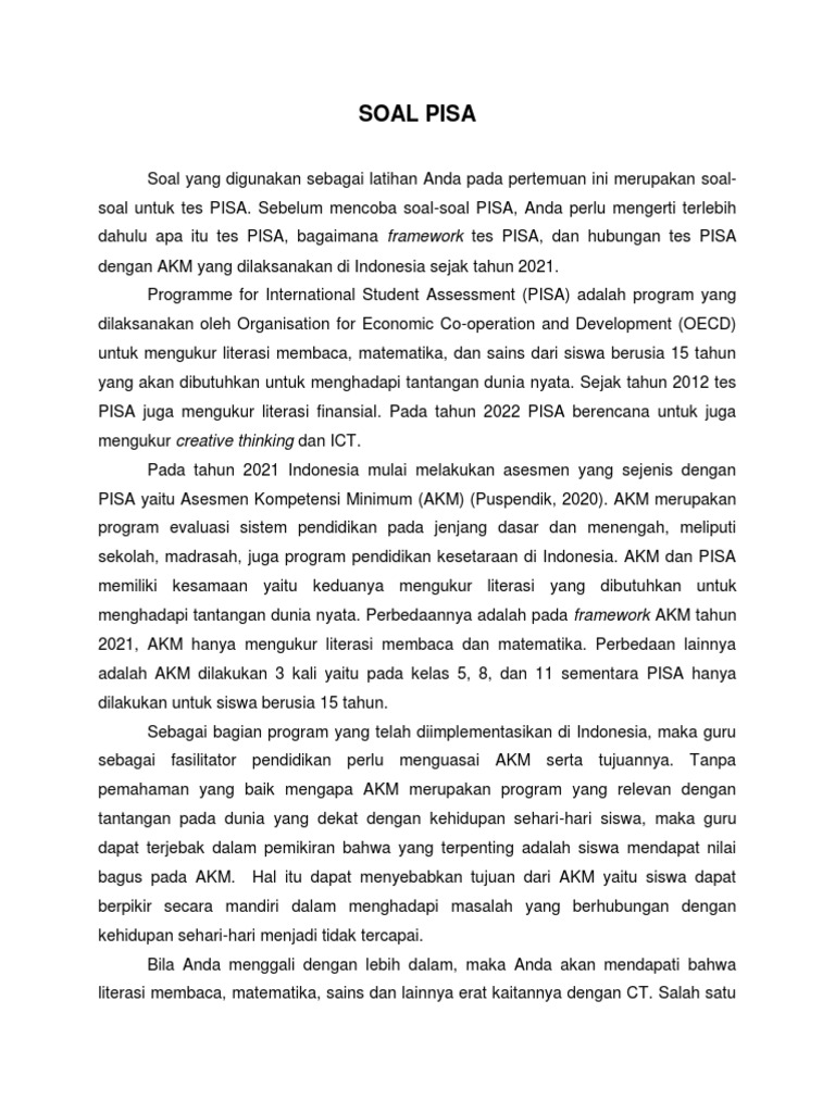 Soal Pisa - Ek | PDF